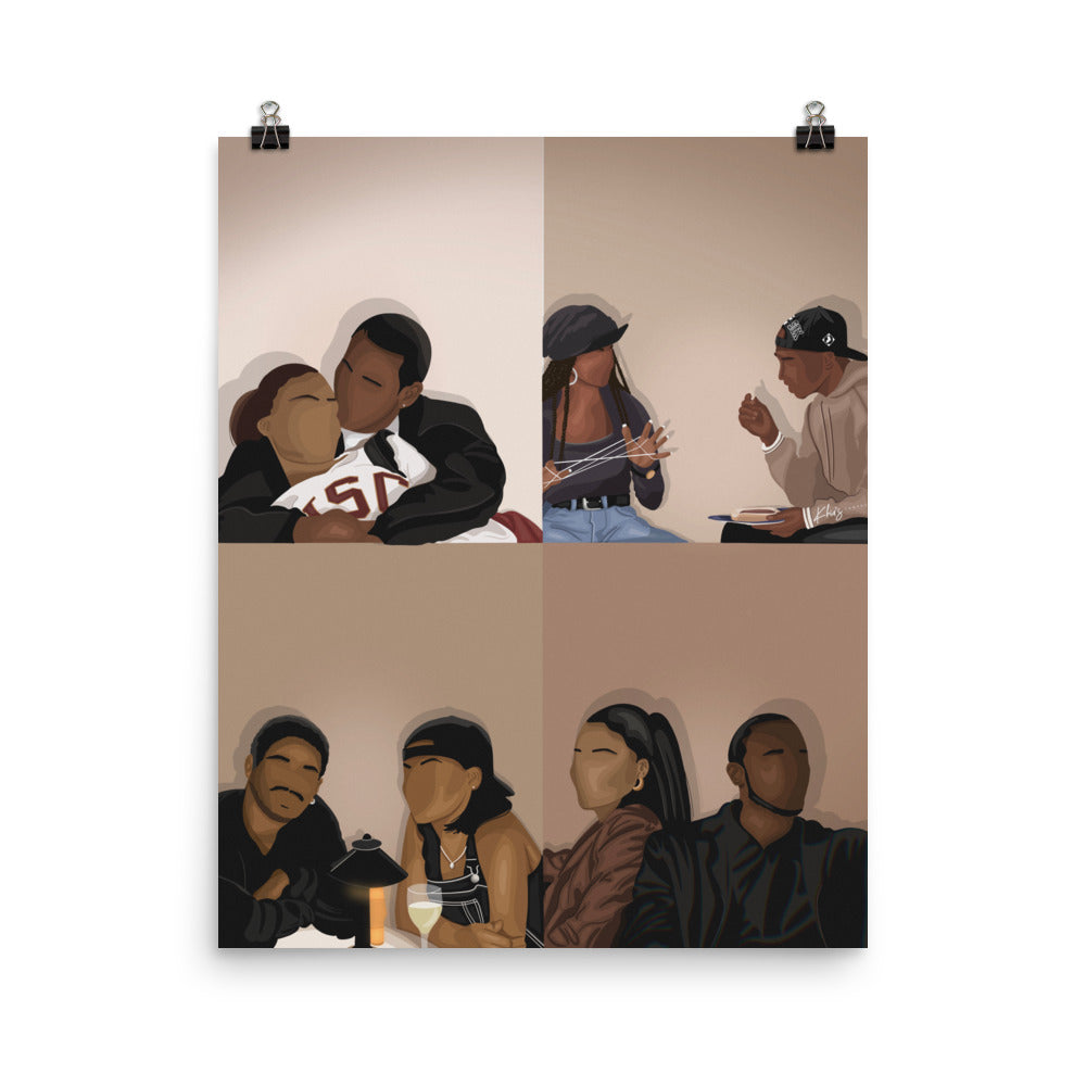LOVE STORY PRINT | BLACK ART WALL DECOR – Khia's Canvas