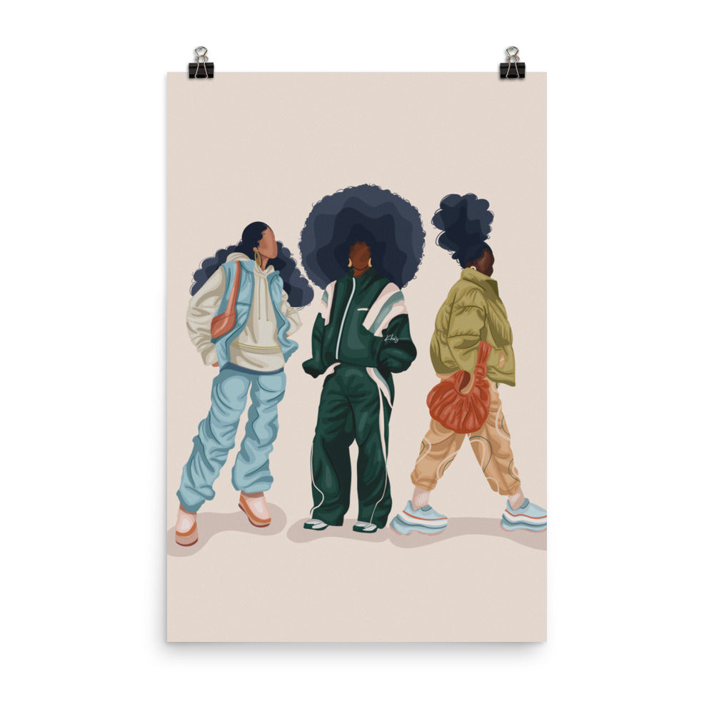 THE CLIQUE PRINT | BLACK ART WALL DECOR – Khia's Canvas